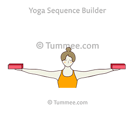 Arms Extended Out Palms Blocks Close Up Yoga| Yoga Sequences, Benefits ...