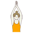 Bent Arms Overhead Wrists Crossed Thumbs Interlaced Close Up Titles ...