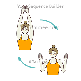 Arms Raised Overhead Palms Front Cactus Arms Variation Flow Close Up ...