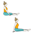 Back Rowing Series Roll Down With Biceps Exercise Resistance Band ...