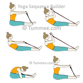 Back Rowing Series Roll Down With Biceps Exercise Resistance Band ...