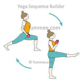 Йога с тежести, упражнения с бицепсови сгъвания, напади и ритници ...