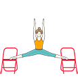 Center Splits Pose Feet Chairs Yoga(Samakonasana Pada Chairs)| Yoga ...