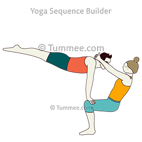 Yoga en couple sur la posture de la planche sur chaise (Utkatasana ...