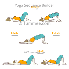 Konstruktive Ruhebrückenhaltung Armfluss (Savasana Nata Pada Setubandha ...