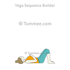 Sequenza di yoga CrossFit con posizione di riposo costruttivo e mani in ...