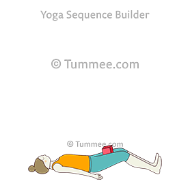 Corpse Pose Thighs Block (Savasana Jangha Block) Sanskrit | Tummee.com