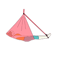 Extended Side Angle Pose Hip Hanged Trapeze Aerial Yoga (Utthita ...