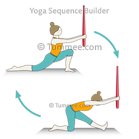 Crescent Low Lunge Half Splits Pose Hands Aerial Flow Yoga ...