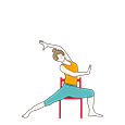 Dancing Warrior Pose Chair Yoga (Dancing Virabhadrasana Chair) | Yoga ...