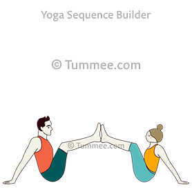 Double Boat Pose B Hands Back Partner Yoga (Double Navasana B Hasta ...