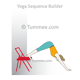 Downward Facing Dog Pose Legs Chair Wall (Adho Mukha Svanasana Pada ...
