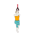 Extended Side Angle Pose Hip Hanged Trapeze Aerial Yoga (Utthita ...