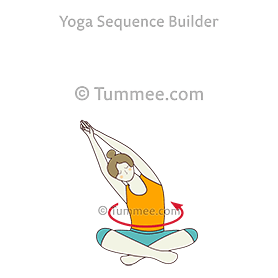 Easy Pose Arms Raised Kali Mudra Chest Circles (Sukhasana Urdhva Hasta ...