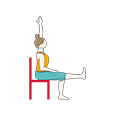 Easy Pose Chair One Leg Raised Yoga (Sukhasana Chair Urdhva Eka Pada ...