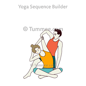 Easy Pose Hands Behind Head Side Bend Support Partner Yoga(Parsva ...