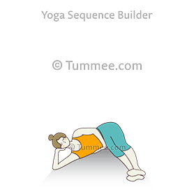 Easy Side Reclining Pose Legs Stretched Front Yoga (Anantasana Pada ...