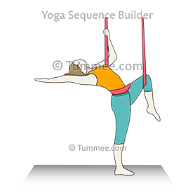 Extended Mountain Pose With Backbend Raised Knee Back Aerial (Utthita ...