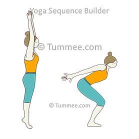 Extended Mountain Tiptioes Chair Pose Airplane Arms Flow Yoga (Utthita ...