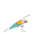 Extended Side Angle Pose Hand Chest Yoga (Utthita Parsvakonasana Hasta ...
