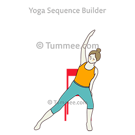 Extended Side Angle Pose Variation Seated Chair (Utthita Parsvakonasana ...