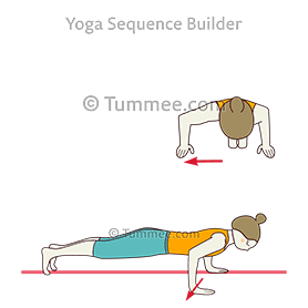 Four Limbed Staff Pose One Arm Wide (Chaturanga Dandasana Eka Hasta ...