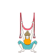 Garland Pose Hands Trapeze Aerial Yoga (Malasana Hasta Trapeze Aerial ...