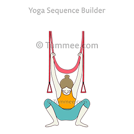 Garland Pose Neck Cradle Hands Trapeze Aerial Yoga(Malasana Greeva ...