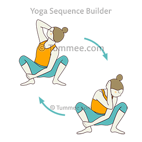 Garland Pose One Hand Behind Head One Hand Ankle Flow (Malasana Eka ...