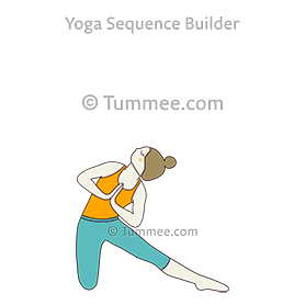 Gate Pose Prayer Hands (Parighasana Hasta Namaste) Sanskrit | Tummee.com