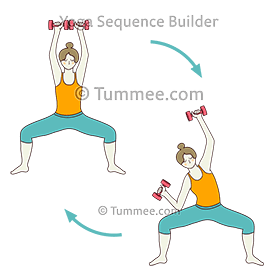 Goddess Pose Elbow To Knee Exercise Weights Yoga(Utkata Konasana Kehuni ...