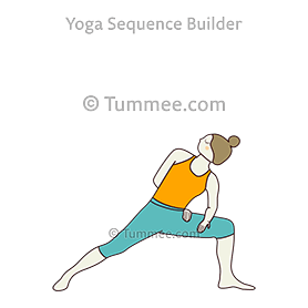 Half Bound Extended Side Angle Pose Elbow Knee (Ardha Baddha Utthita ...