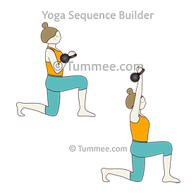 Half Kneeling Press Kettlebell Exercise Preparatory-Poses | Tummee.com