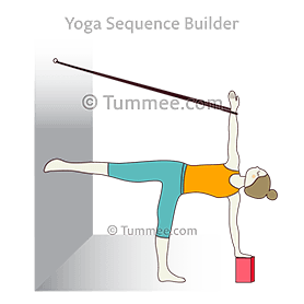 Half Moon Pose Foot Wall One Hand Rope One Hand Block (Ardha ...
