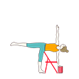 Revolved Half Moon Pose Chair Elbow Block Yoga(Parivrtta Ardha ...