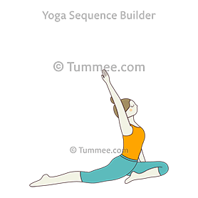 Half Pigeon Pose One Arm Raised (Ardha Kapotasana Eka Hasta Utthita ...