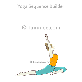 Half Pigeon Pose Prayer Arms Raised Yoga (Ardha Kapotasana Utthita ...