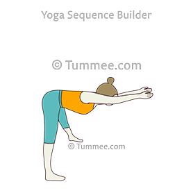 Half Wide Legged Forward Bend Pose Arms Extended Forward Yoga(Ardha ...