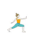 High Lunge Arms Extended Fingers Together Yoga (Ashta Chandrasana ...