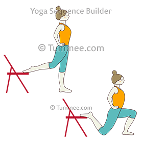 High Lunge Pose Back Foot On Chair Flow (Ashta Chandrasana Back Pada On ...