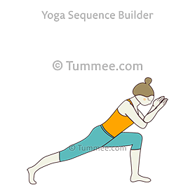 High Lunge Pose Forward Bend Eagle Arms (Ashta Chandrasana Uttanasana ...