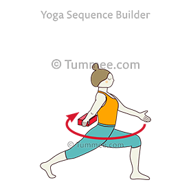 High Lunge Pose Hand Holding Block Circles (Ashta Chandrasana Hasta ...