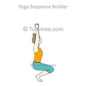 High Toe Balance Pose Interlocked Hands Raised (Urdhva Vayutkasana ...