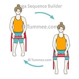 Vježba s trakom otpora za abdukciju kukova, sjedeći na stolici ...
