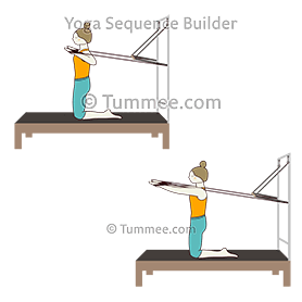 Exercițiu de împins la piept în genunchi | Pilates Reformer Tower Yoga ...