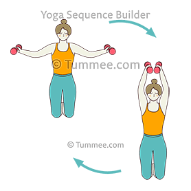 Kneeling Hug The Moon Exercise Weights Relaxing-Poses | Tummee.com