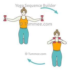 Kneeling Hug The Tree Exercise Weights Levelup-Poses | Tummee.com