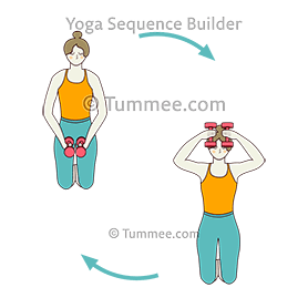 Kneeling Lift And Lower Exercise Weights Preparatory-Poses | Tummee.com