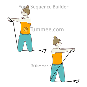 Seitliche Armübungen im Knien, Wirbelsäulendrehung, Yoga mit ...