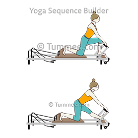 Kneeling Split Exercise Pilates Reformer Preparatory-Poses | Tummee.com